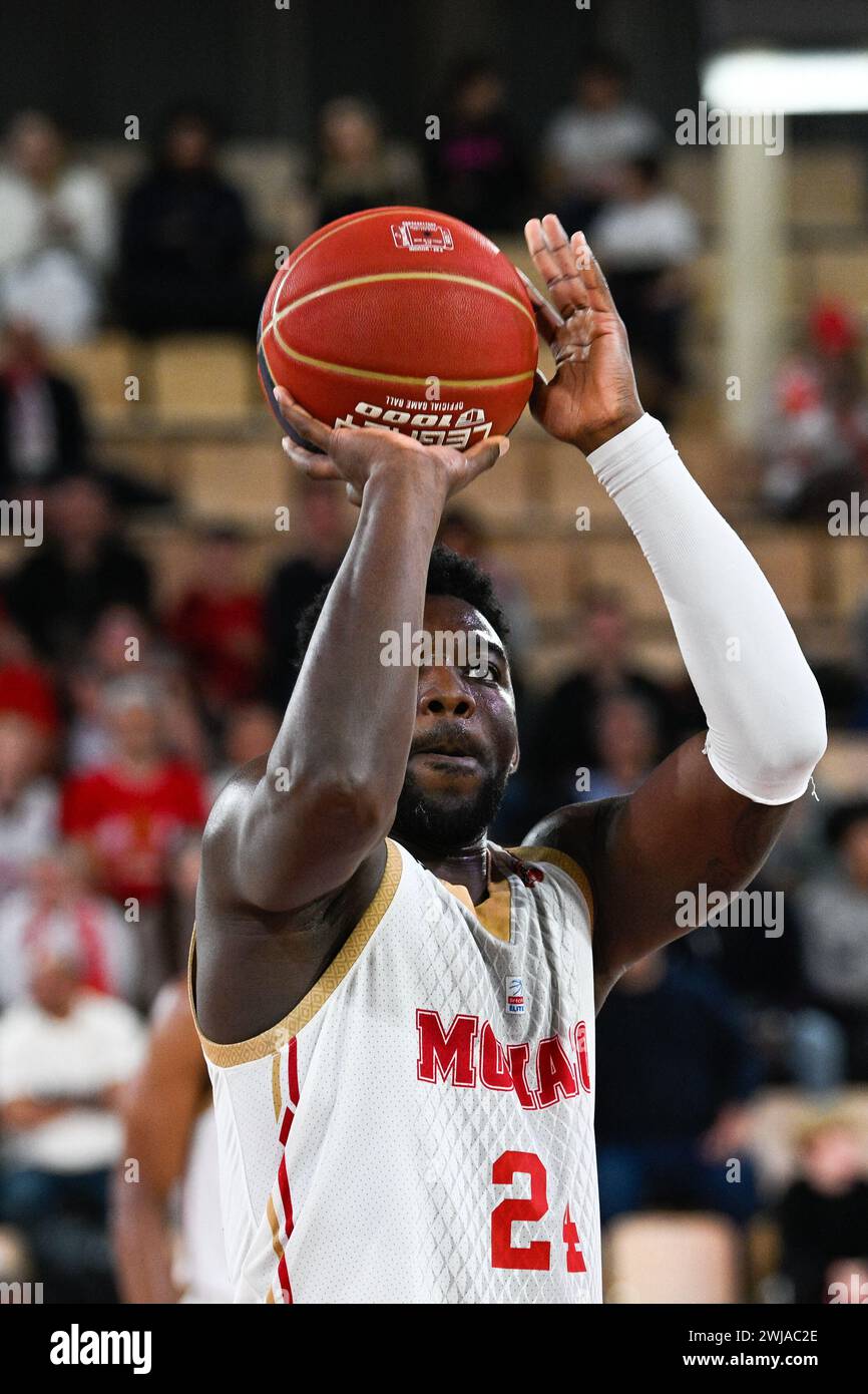 Monaco, Monaco. 13th Feb, 2024. Monaco player #24 Yakuba Ouattara is ...