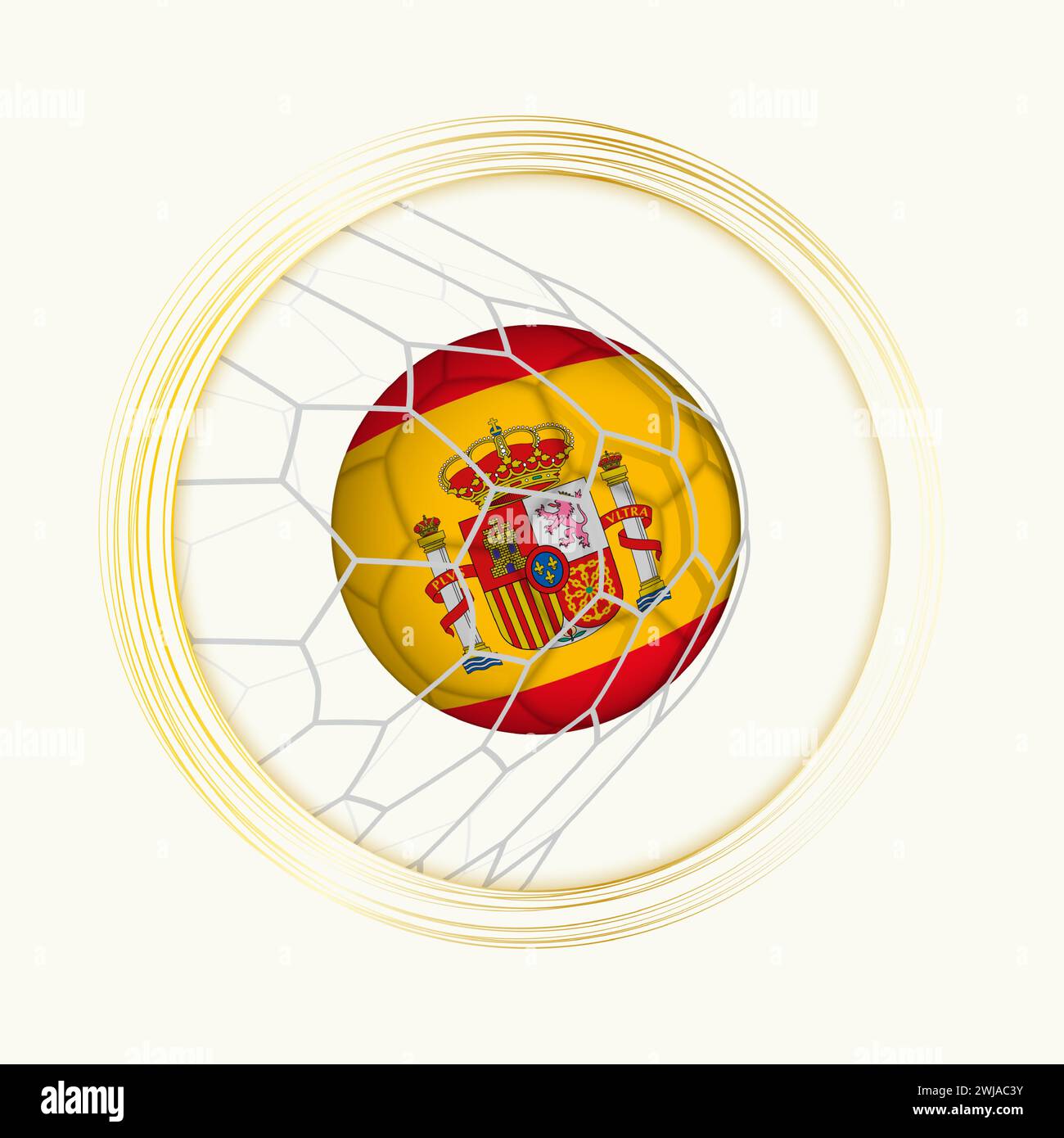 Spain scoring goal, abstract football symbol with illustration of Spain ...