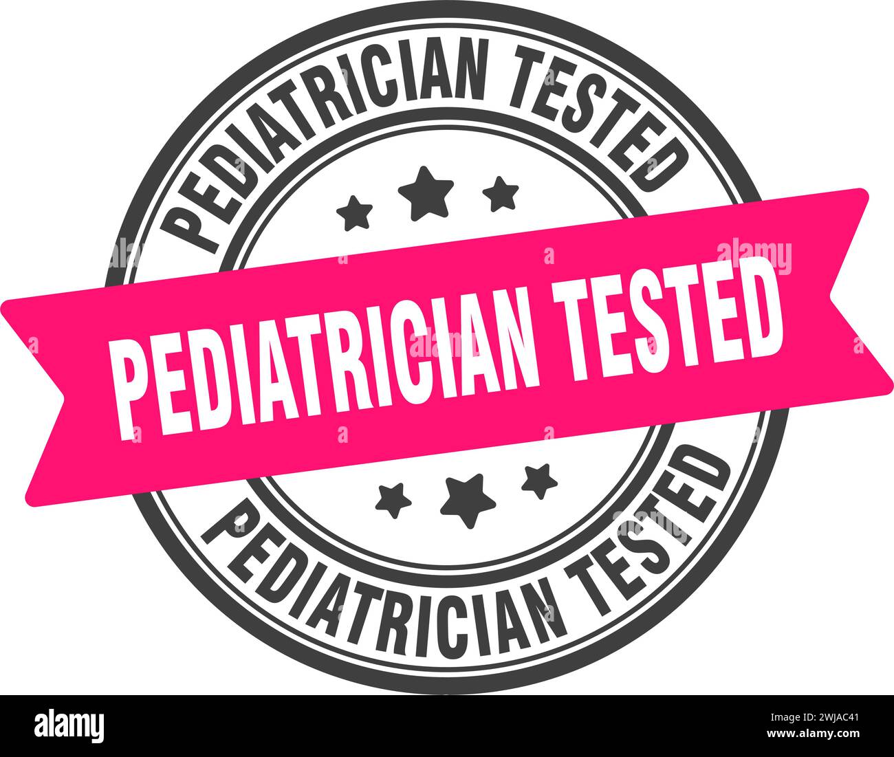 pediatrician tested stamp. pediatrician tested round sign. label on ...