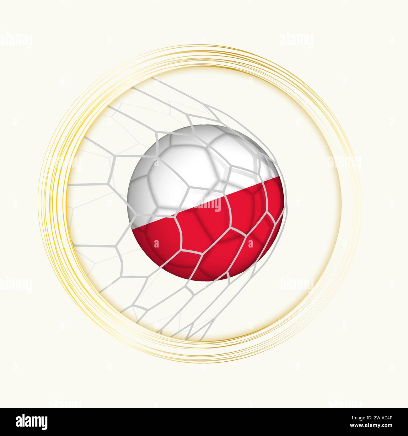 Poland scoring goal, abstract football symbol with illustration of ...