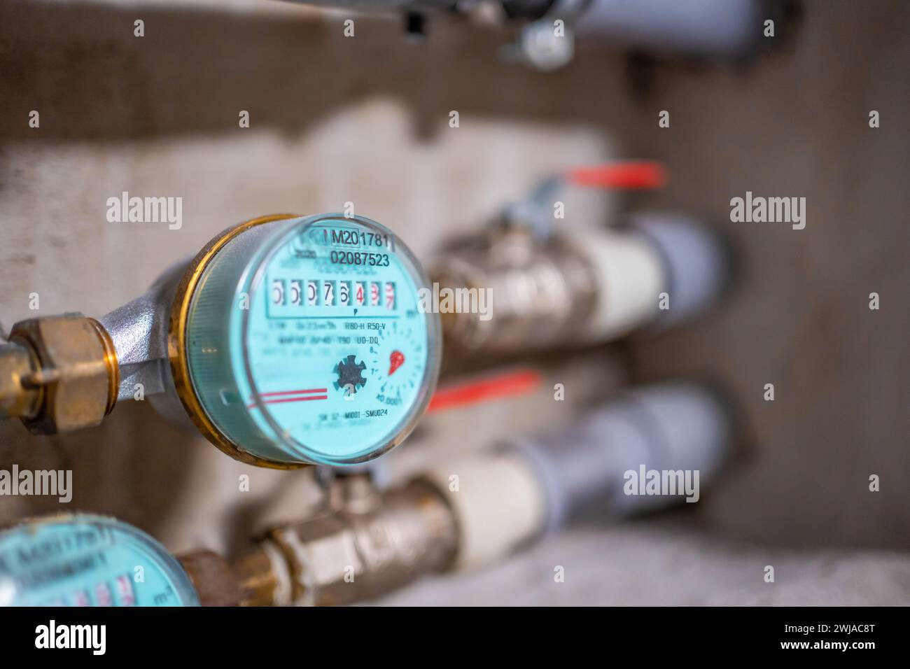 Sanitary equipment water meter pipeline hi-res stock photography and images - Alamy