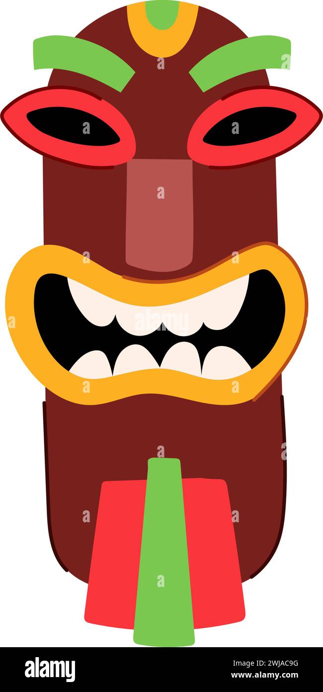 Hawaii Tiki Mask Cartoon Vector Illustration Stock Vector Image And Art Alamy