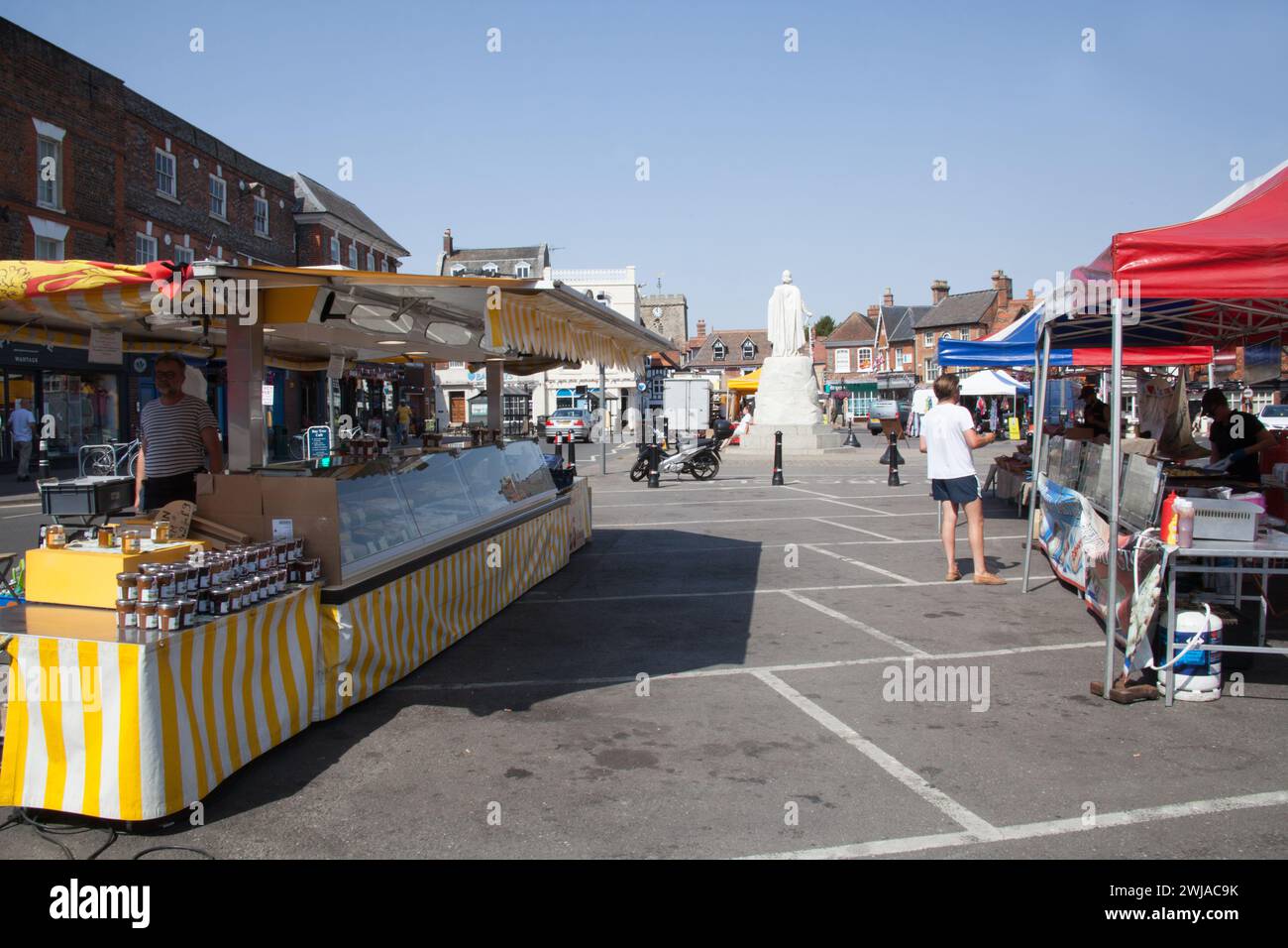 Views of the French market in Wantage, Oxfordshire in the UK Stock ...