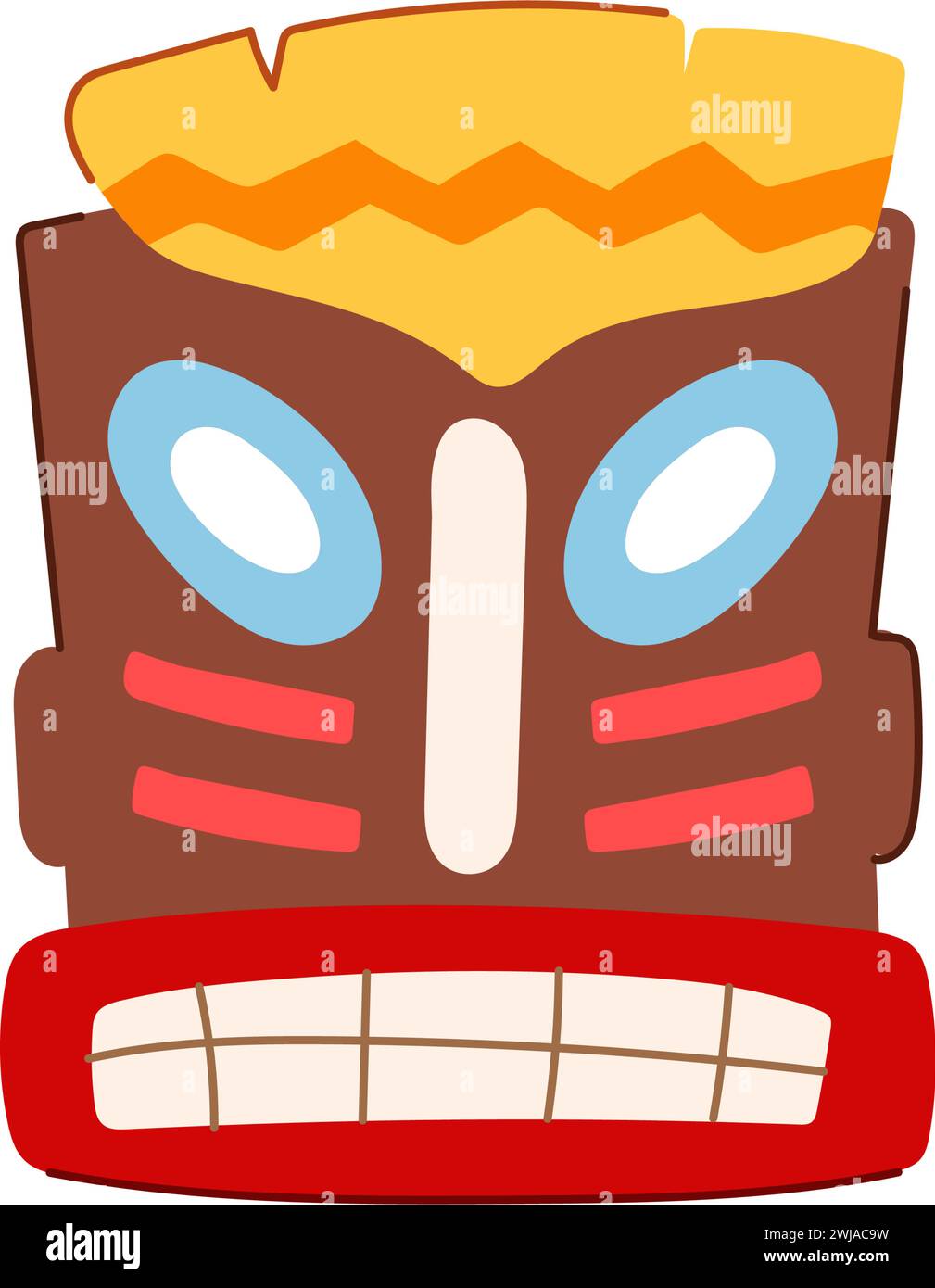party tiki mask cartoon vector illustration Stock Vector Image & Art ...
