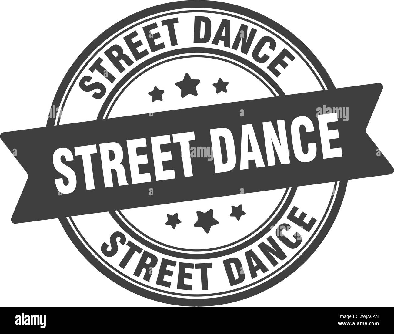 street dance stamp. street dance round sign. label on transparent ...