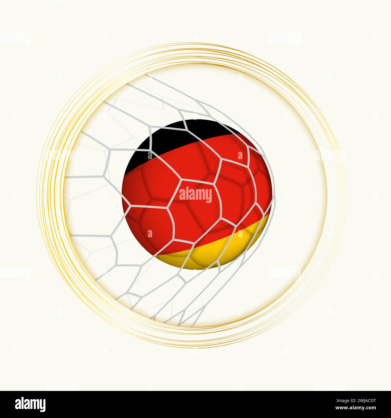 Germany scoring goal, abstract football symbol with illustration of ...