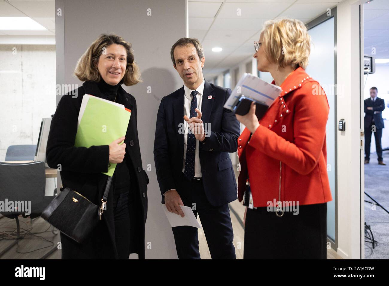 Paris, France. 14th Feb, 2024. French CEO of SNCF Voyageurs Christophe ...