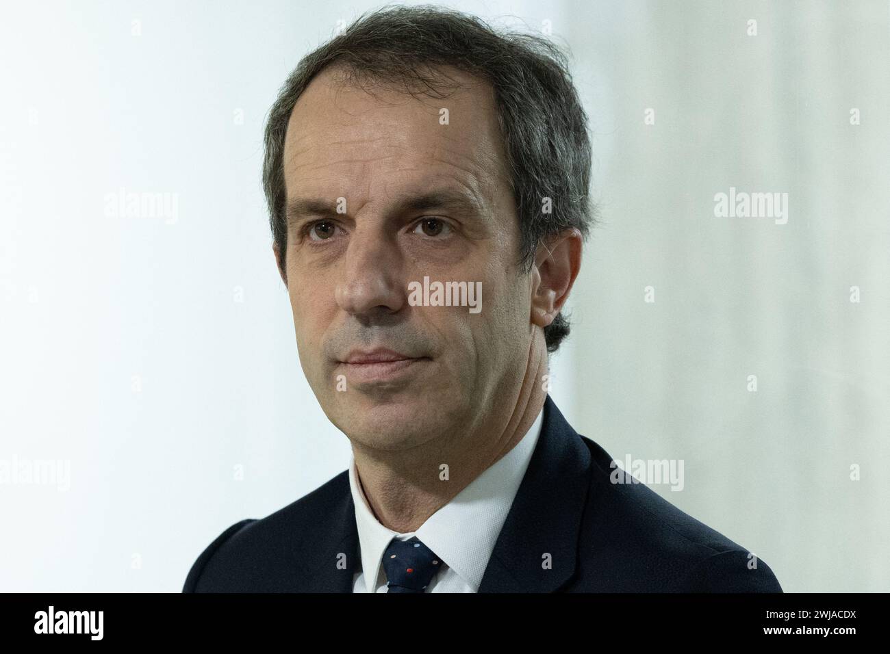 Paris, France. 14th Feb, 2024. French CEO of SNCF Voyageurs Christophe ...