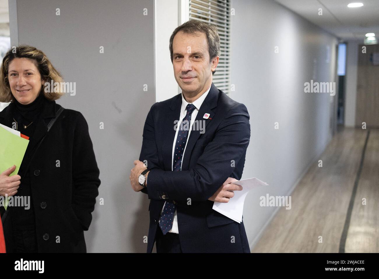 Paris, France. 14th Feb, 2024. French CEO of SNCF Voyageurs Christophe ...