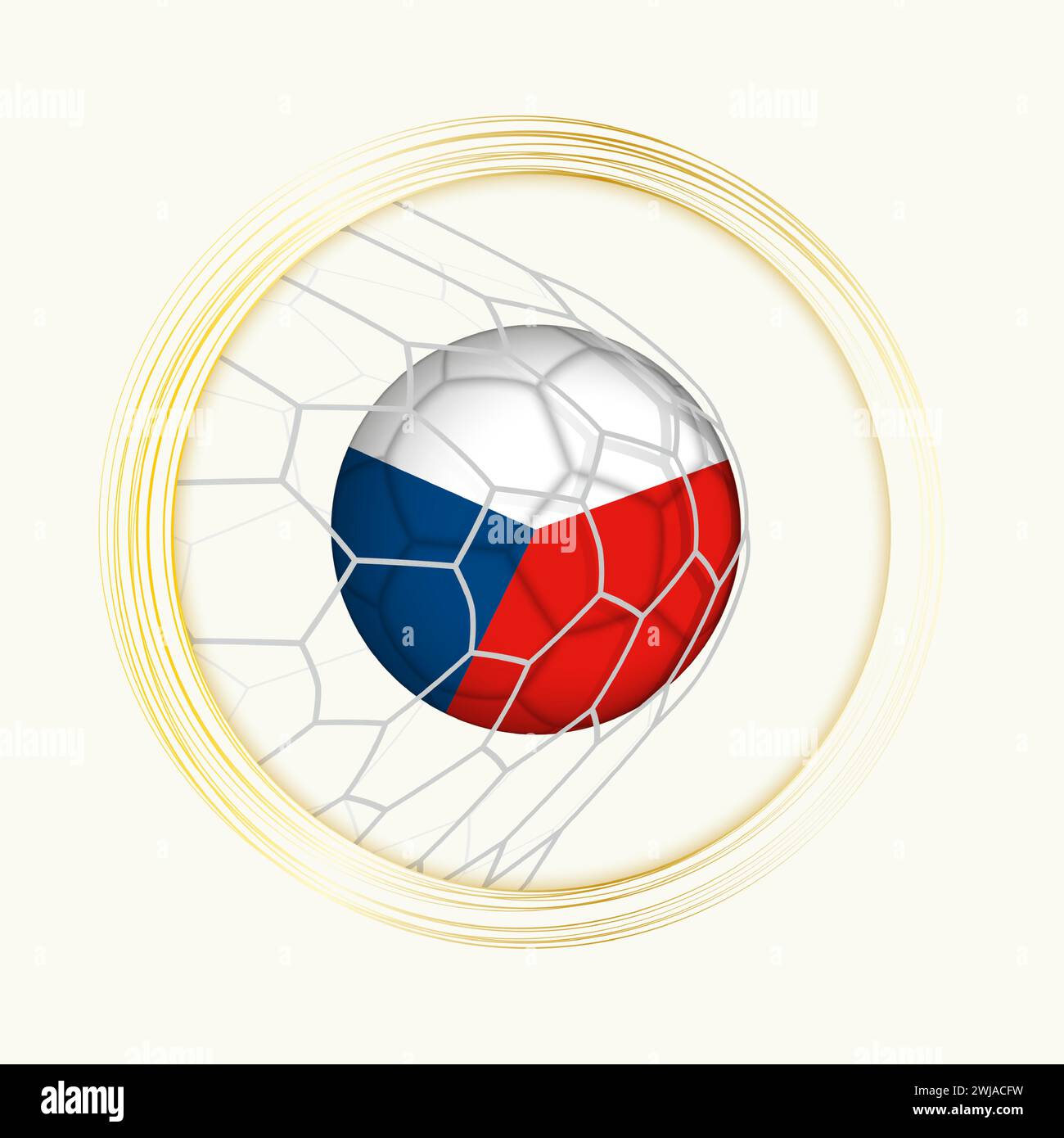 Czech Republic scoring goal, abstract football symbol with illustration ...
