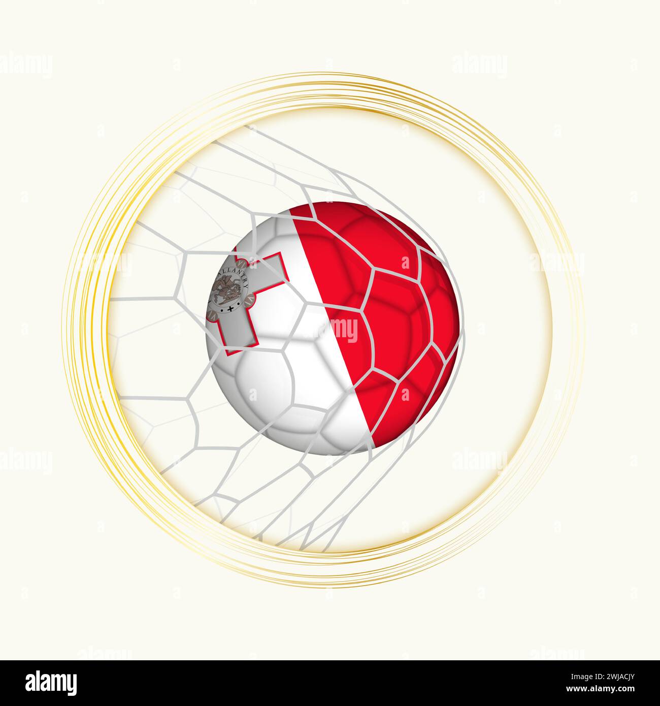 Malta scoring goal, abstract football symbol with illustration of Malta ...