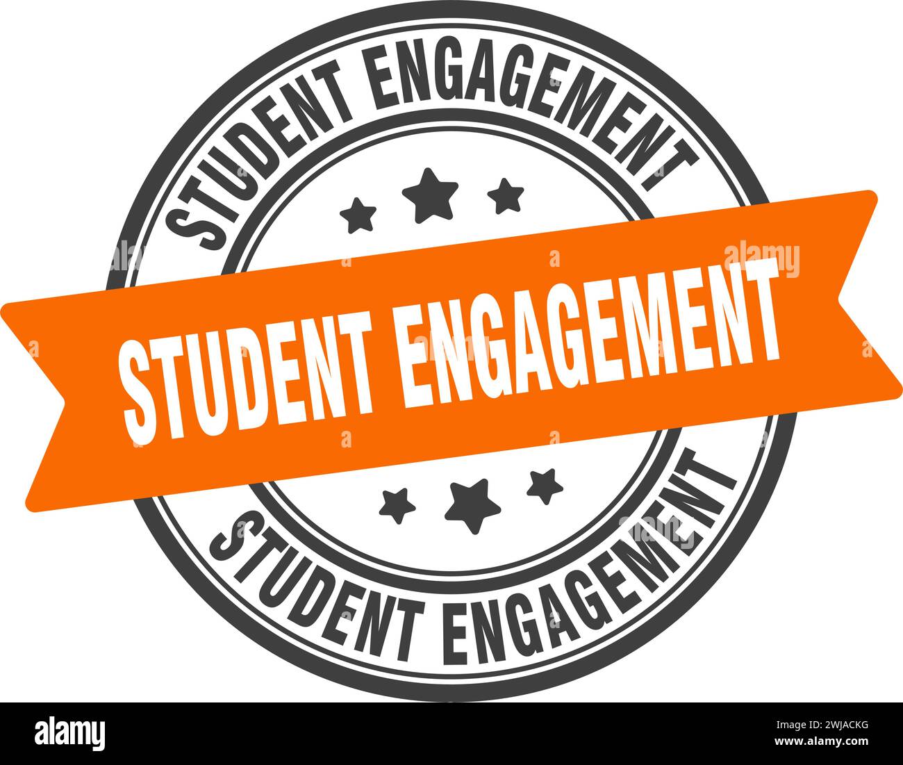 student engagement stamp. student engagement round sign. label on ...