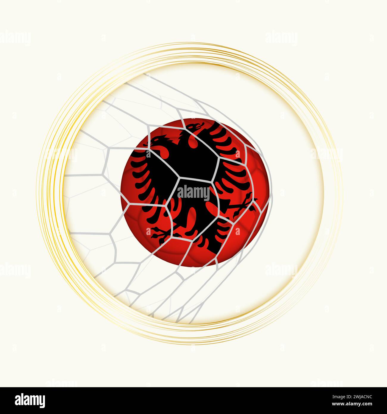 Albania scoring goal, abstract football symbol with illustration of ...
