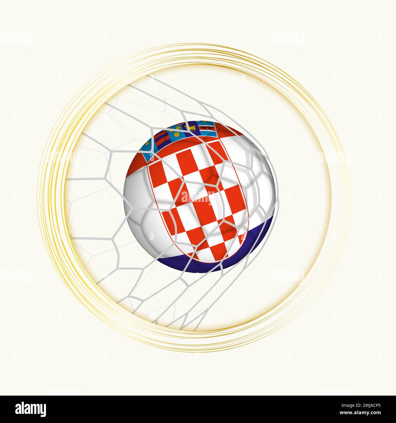 Croatia scoring goal, abstract football symbol with illustration of ...