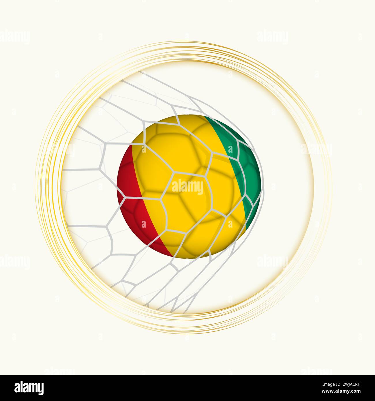 Guinea scoring goal, abstract football symbol with illustration of ...
