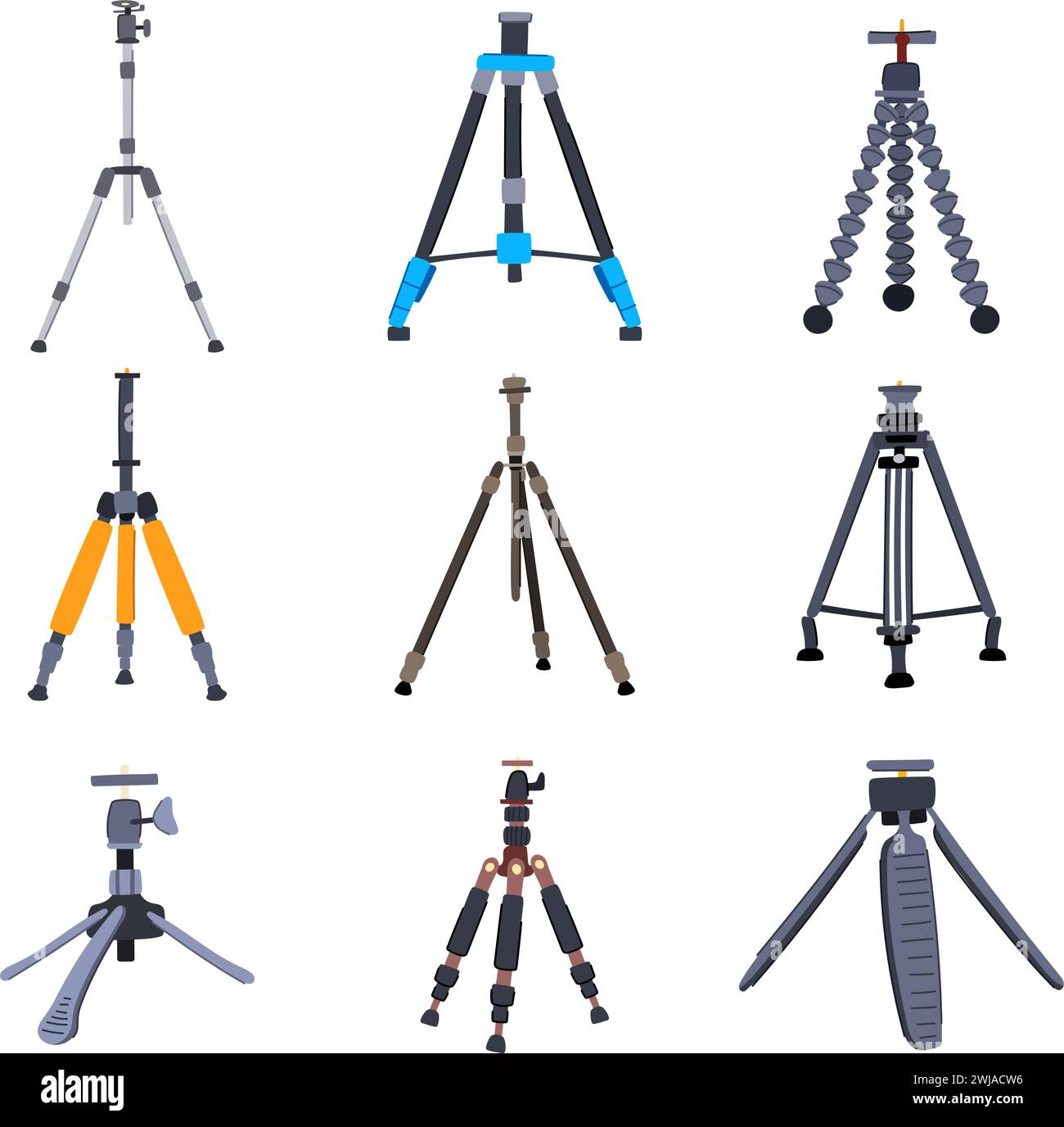 tripod camera set cartoon vector illustration Stock Vector Image & Art ...
