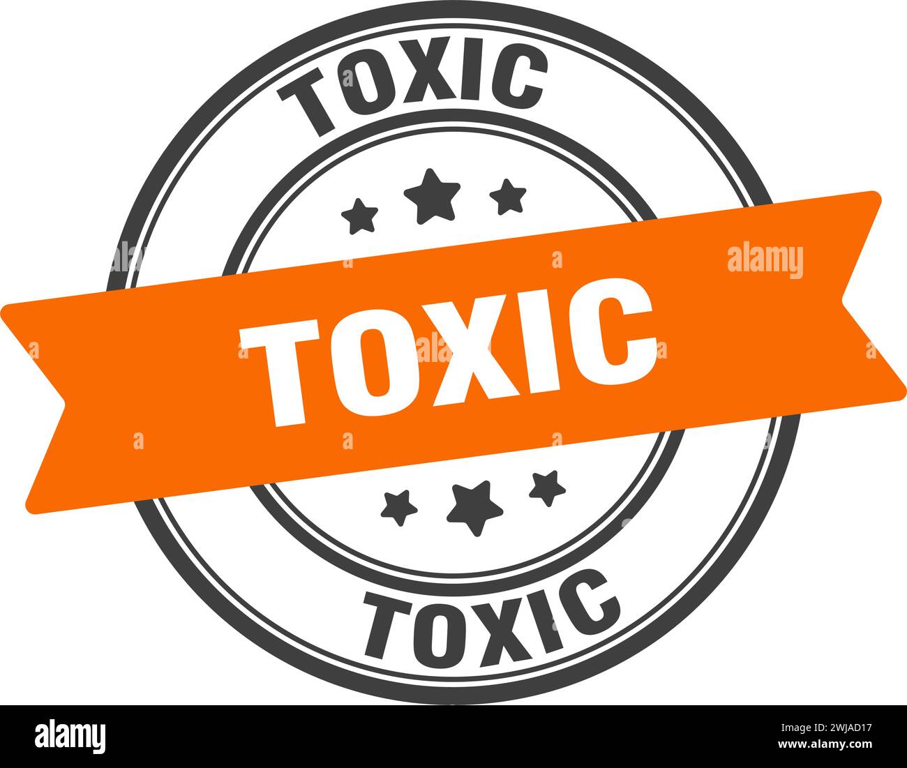 toxic stamp. toxic round sign. label on transparent background Stock ...