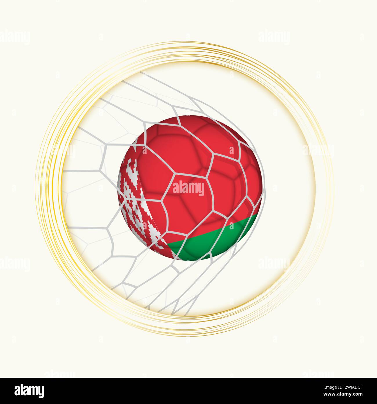 Belarus scoring goal, abstract football symbol with illustration of ...