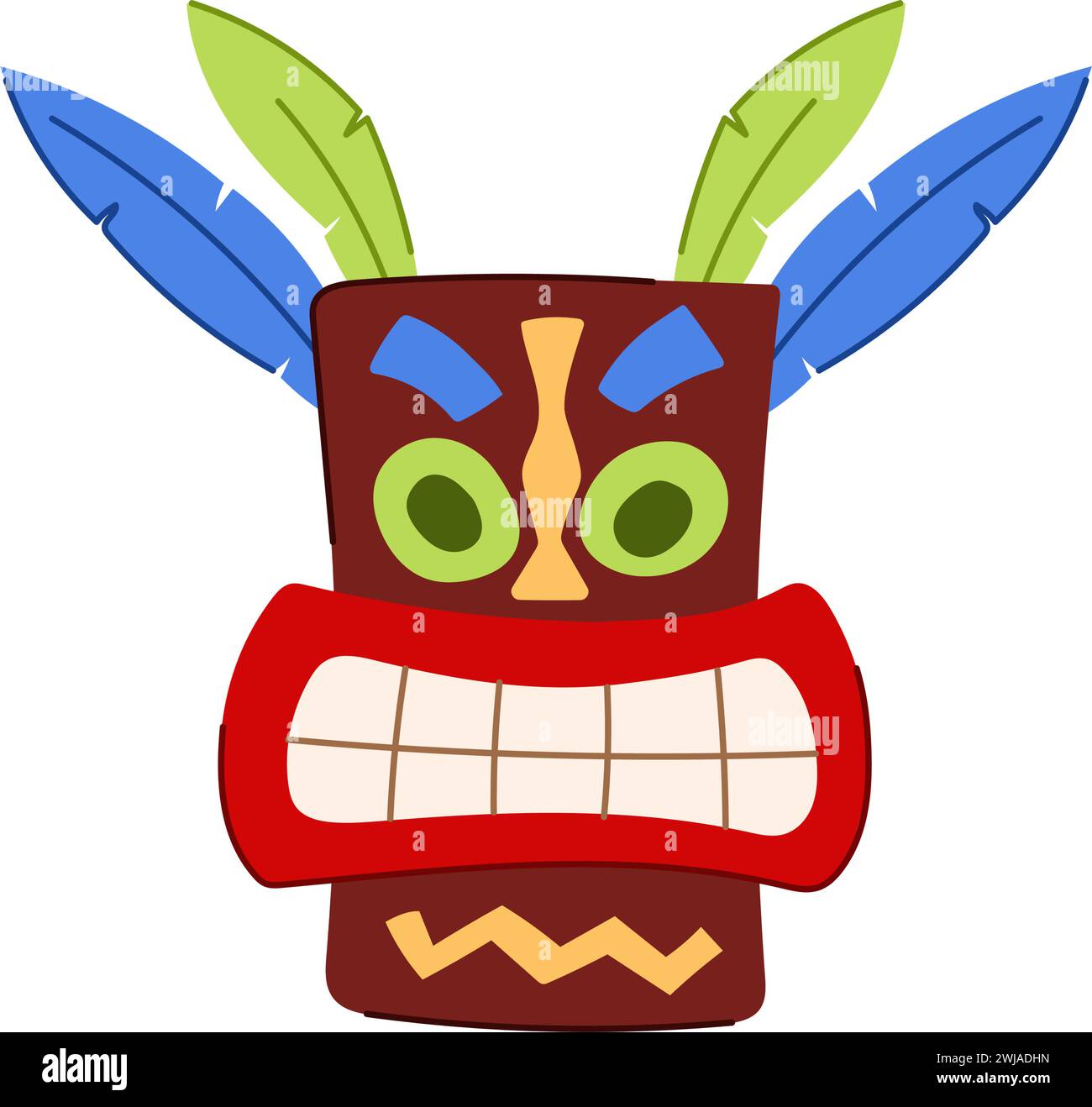 African Tiki Mask Cartoon Vector Illustration Stock Vector Image And Art Alamy