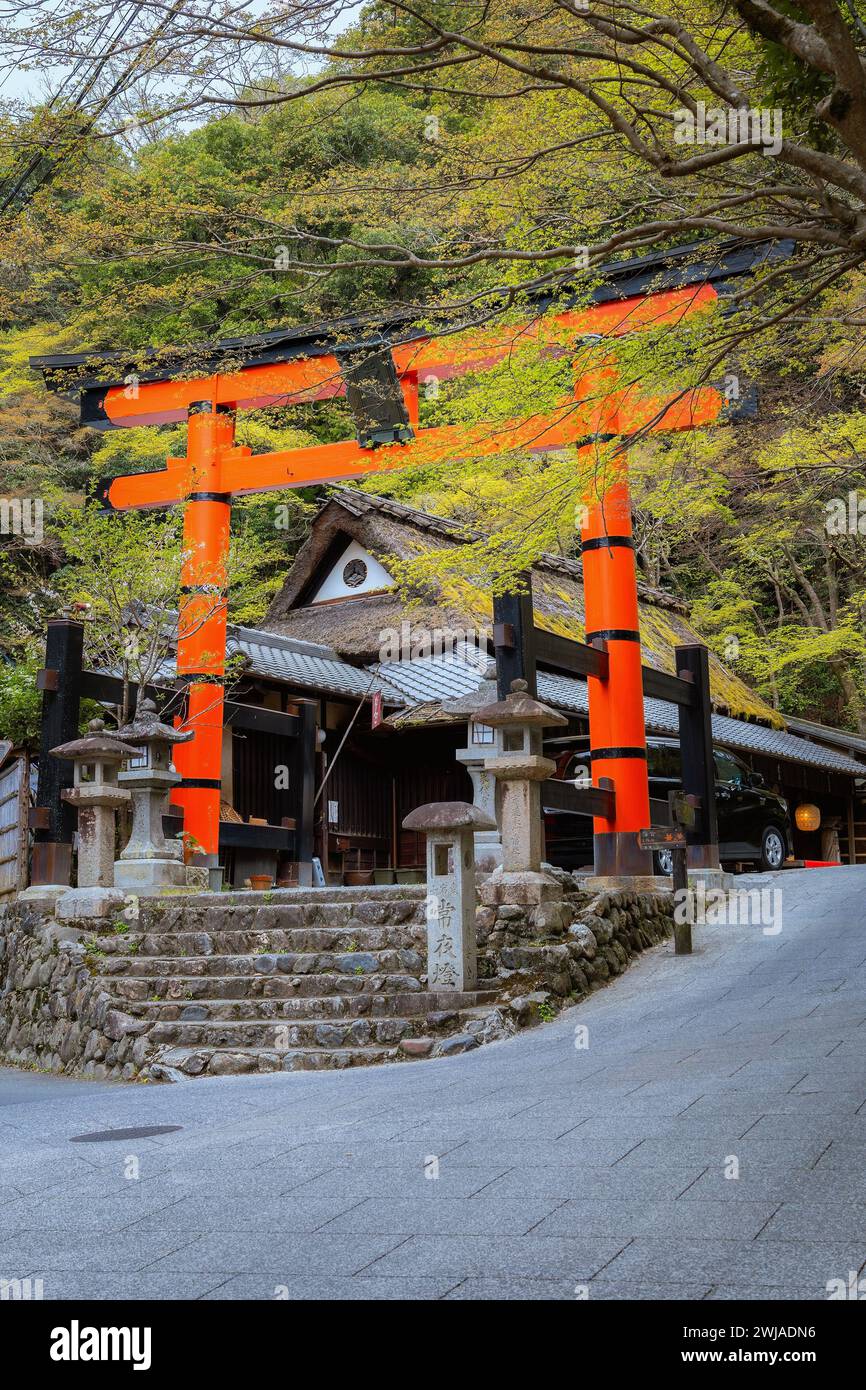 Kyoto, Japan - April 6 2023: Atago Jinja Shrine located at the top of ...