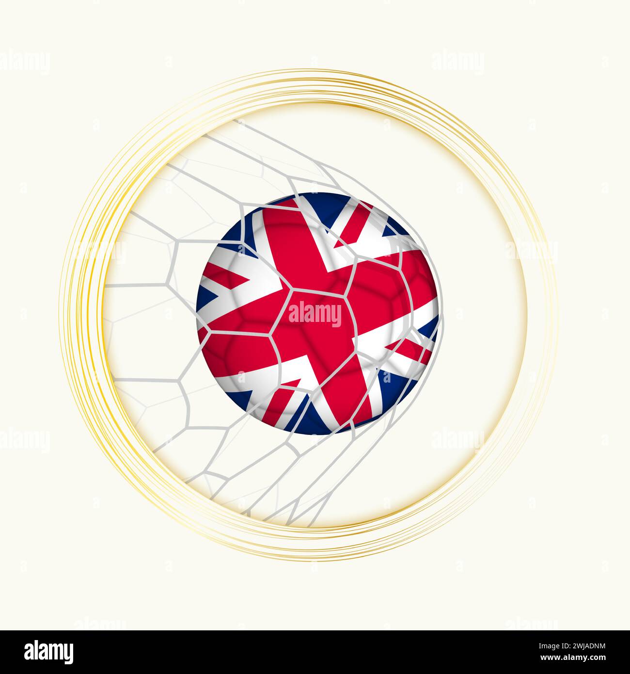 United Kingdom scoring goal, abstract football symbol with illustration ...