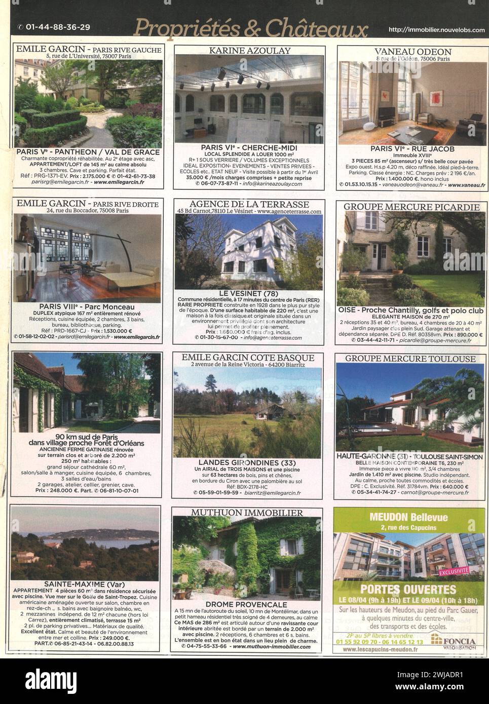 2016 Real estate, chateaux, castles, homes ads list in a French ...