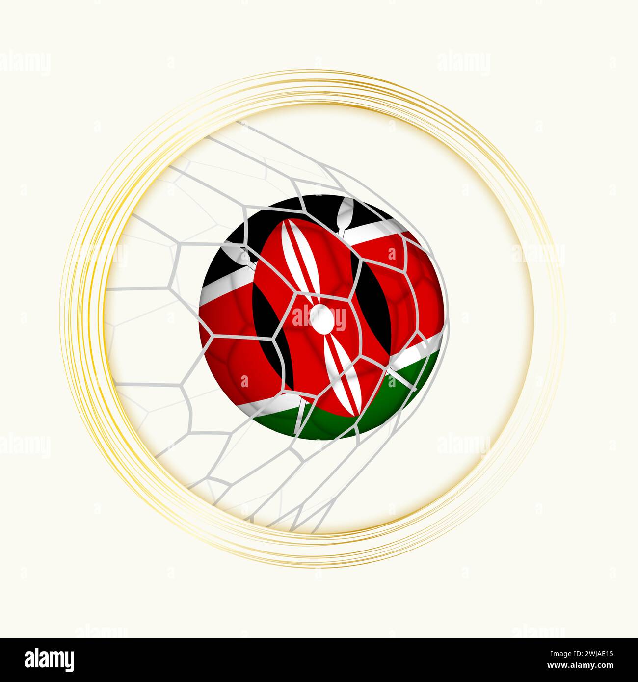 Kenya scoring goal, abstract football symbol with illustration of Kenya ...
