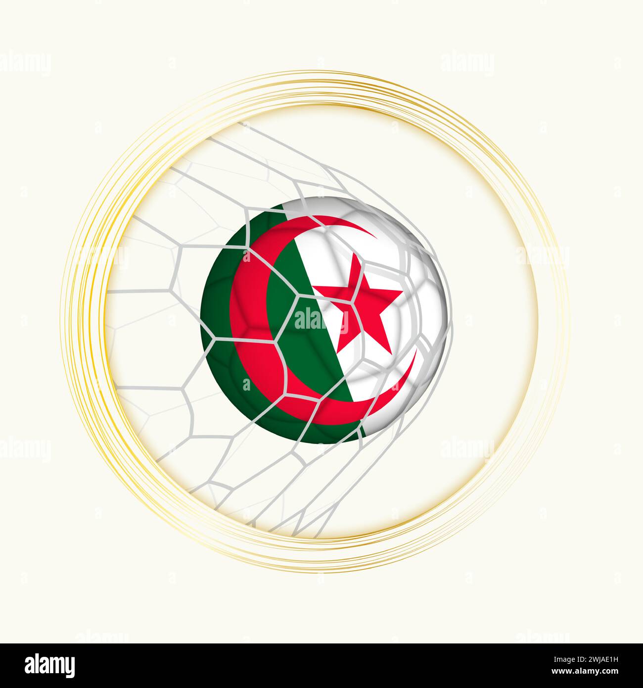 Algeria scoring goal, abstract football symbol with illustration of ...
