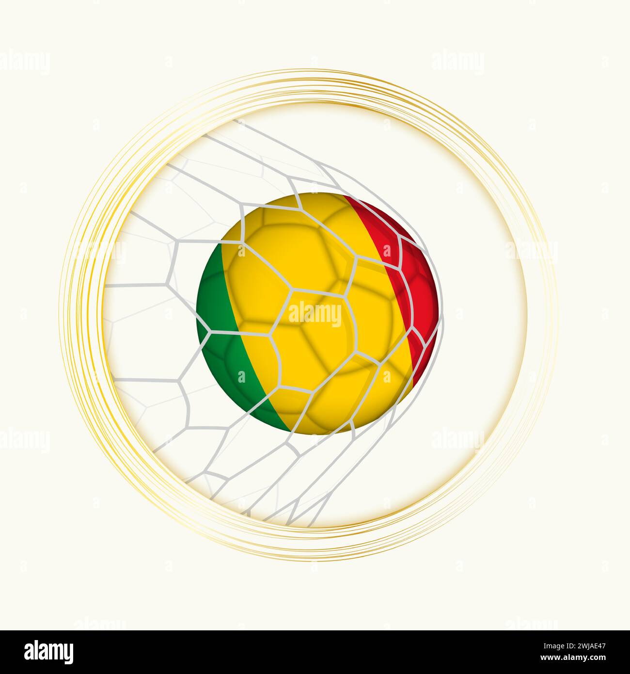 Mali scoring goal, abstract football symbol with illustration of Mali ...