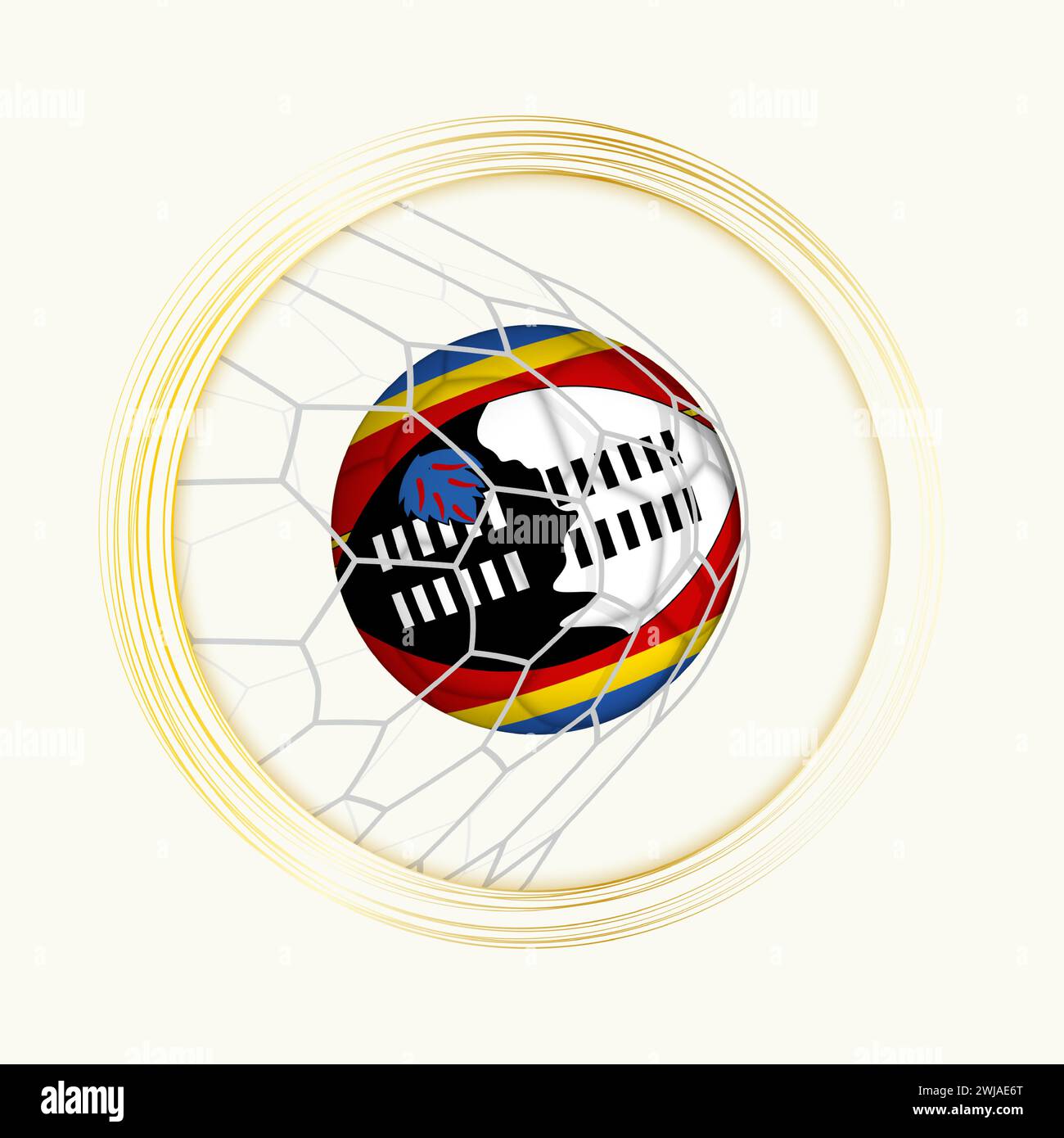 Swaziland scoring goal, abstract football symbol with illustration of ...