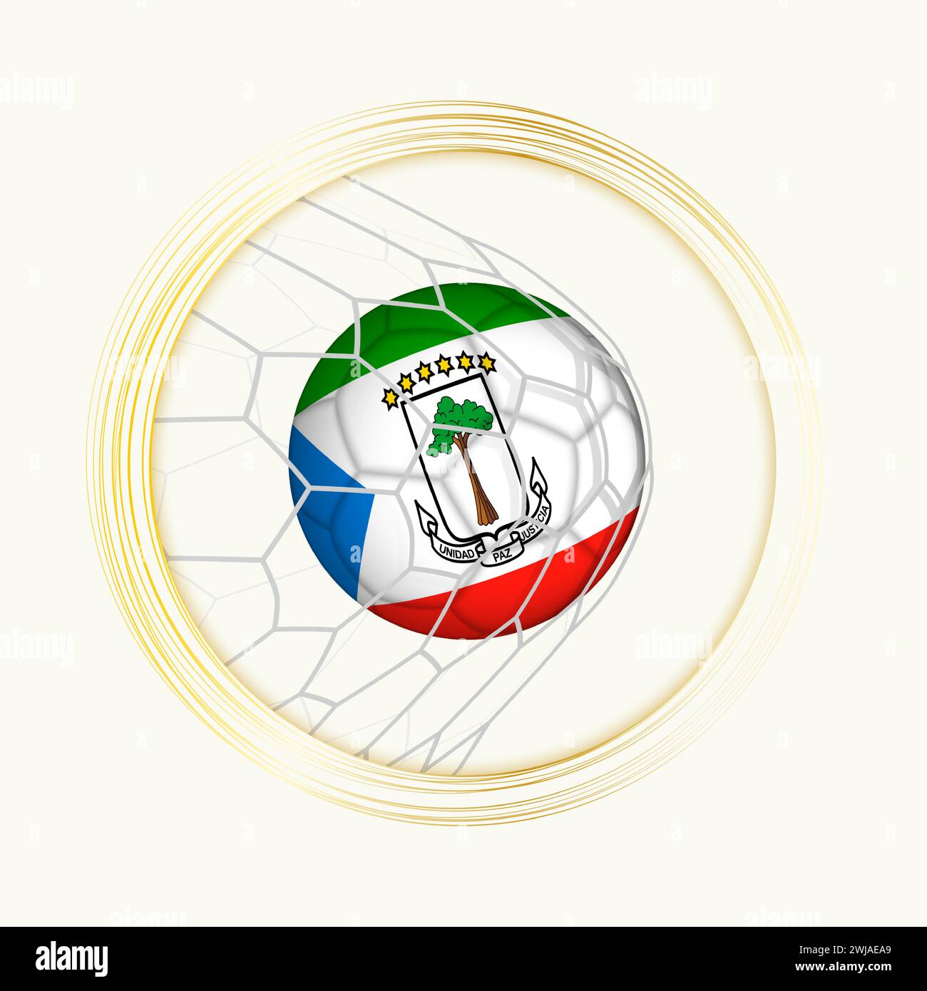 Equatorial Guinea scoring goal, abstract football symbol with ...
