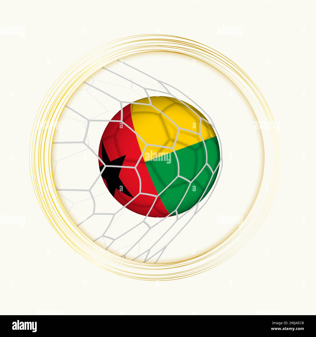 Guinea-Bissau scoring goal, abstract football symbol with illustration ...