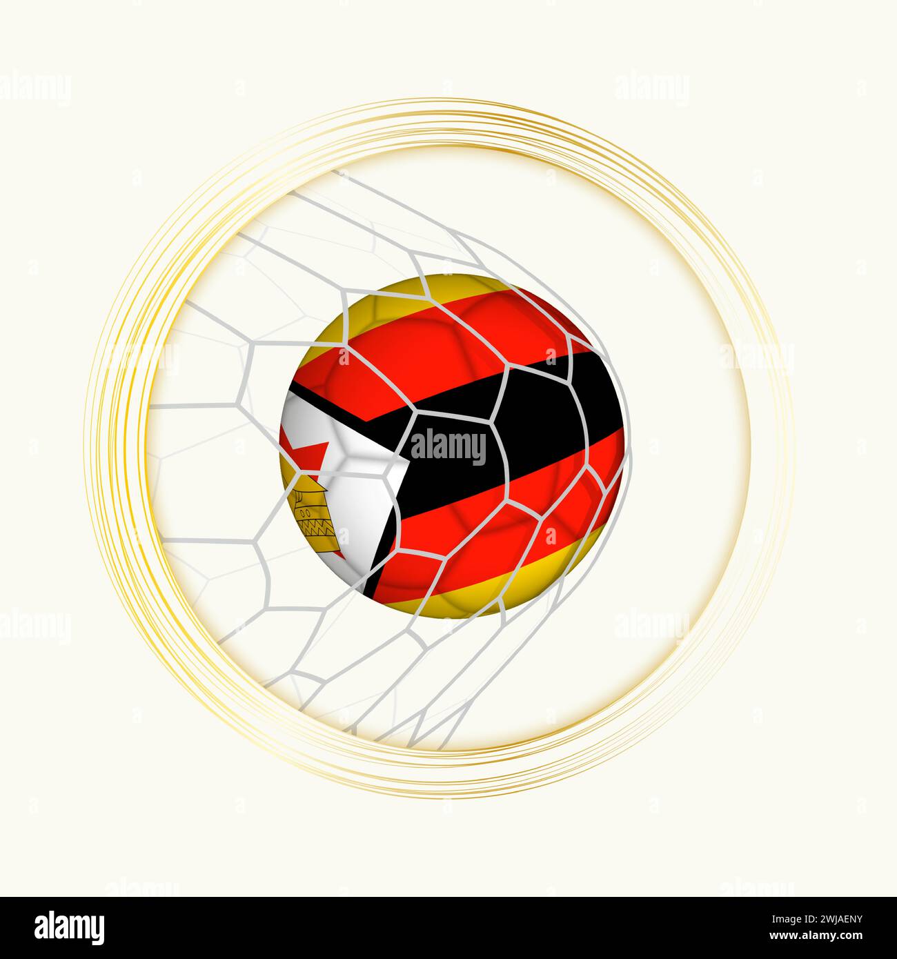 Zimbabwe scoring goal, abstract football symbol with illustration of ...