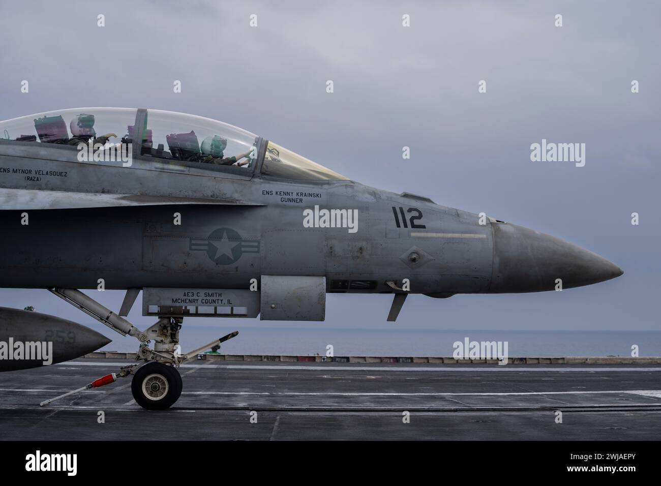 F/A-18F Super Hornet fighter jet takes off from the U.S.S. aircraft ...