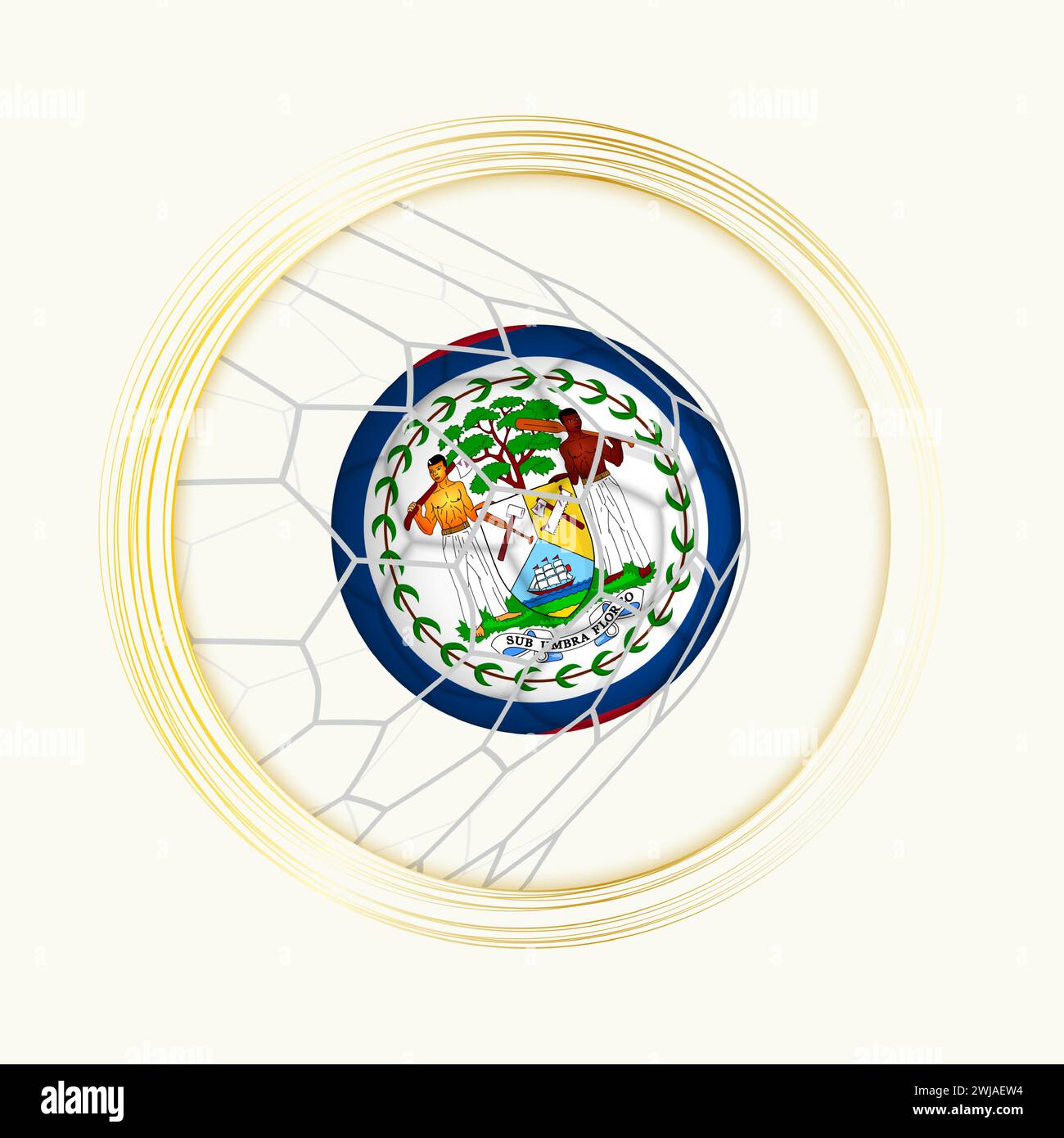 Belize scoring goal, abstract football symbol with illustration of ...