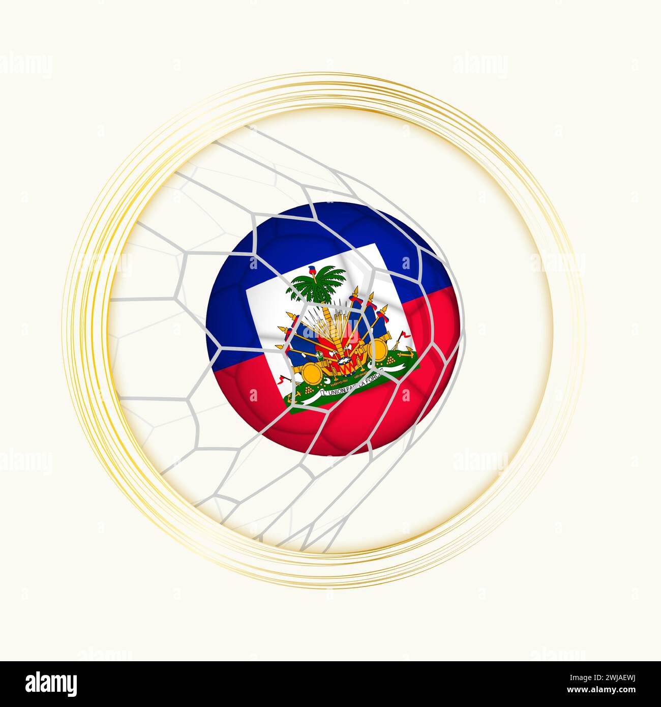 Haiti scoring goal, abstract football symbol with illustration of Haiti ...