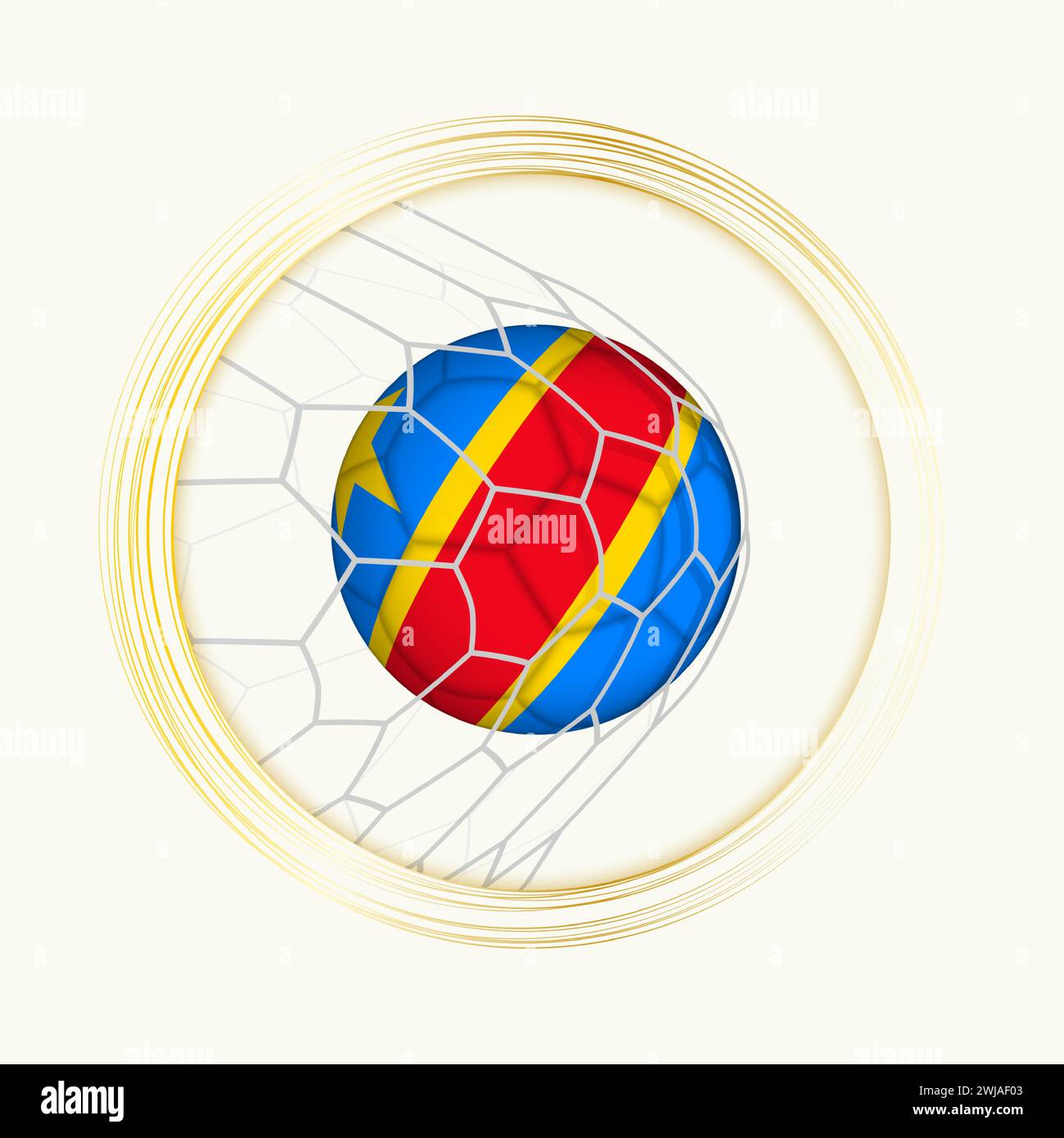 DR Congo scoring goal, abstract football symbol with illustration of DR ...