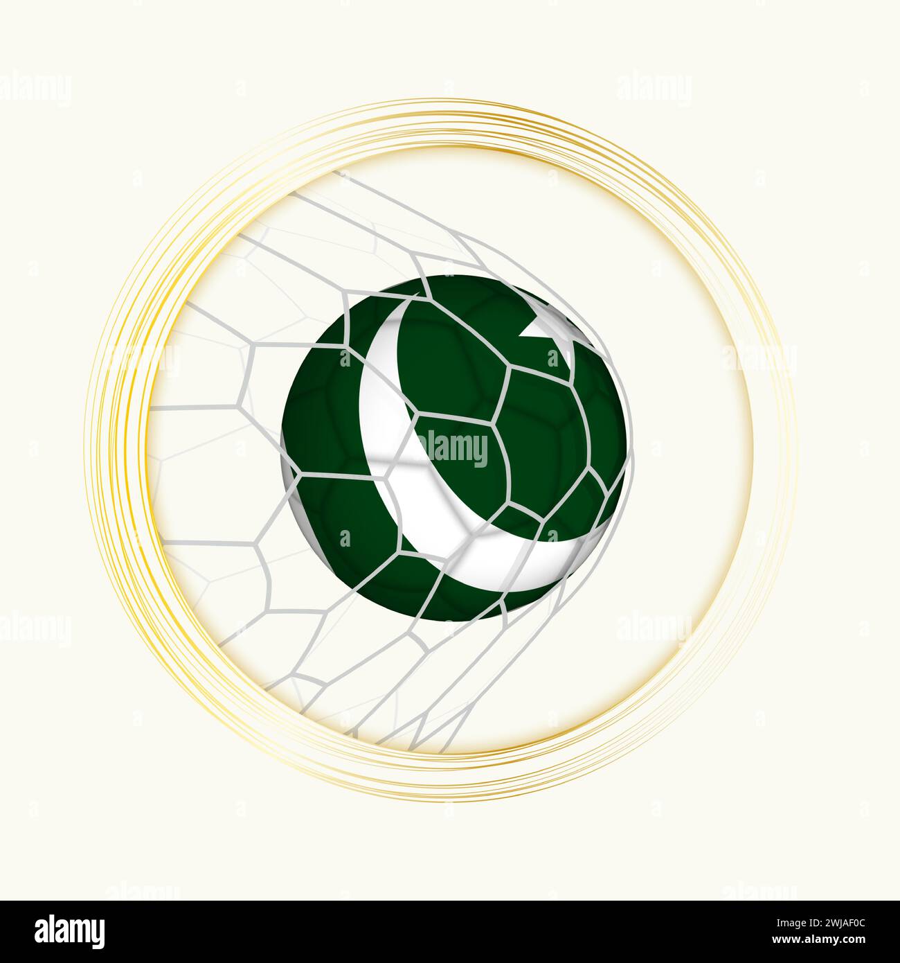 Pakistan scoring goal, abstract football symbol with illustration of ...