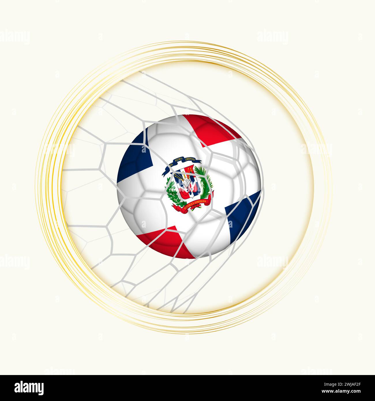 Dominican Republic scoring goal, abstract football symbol with ...