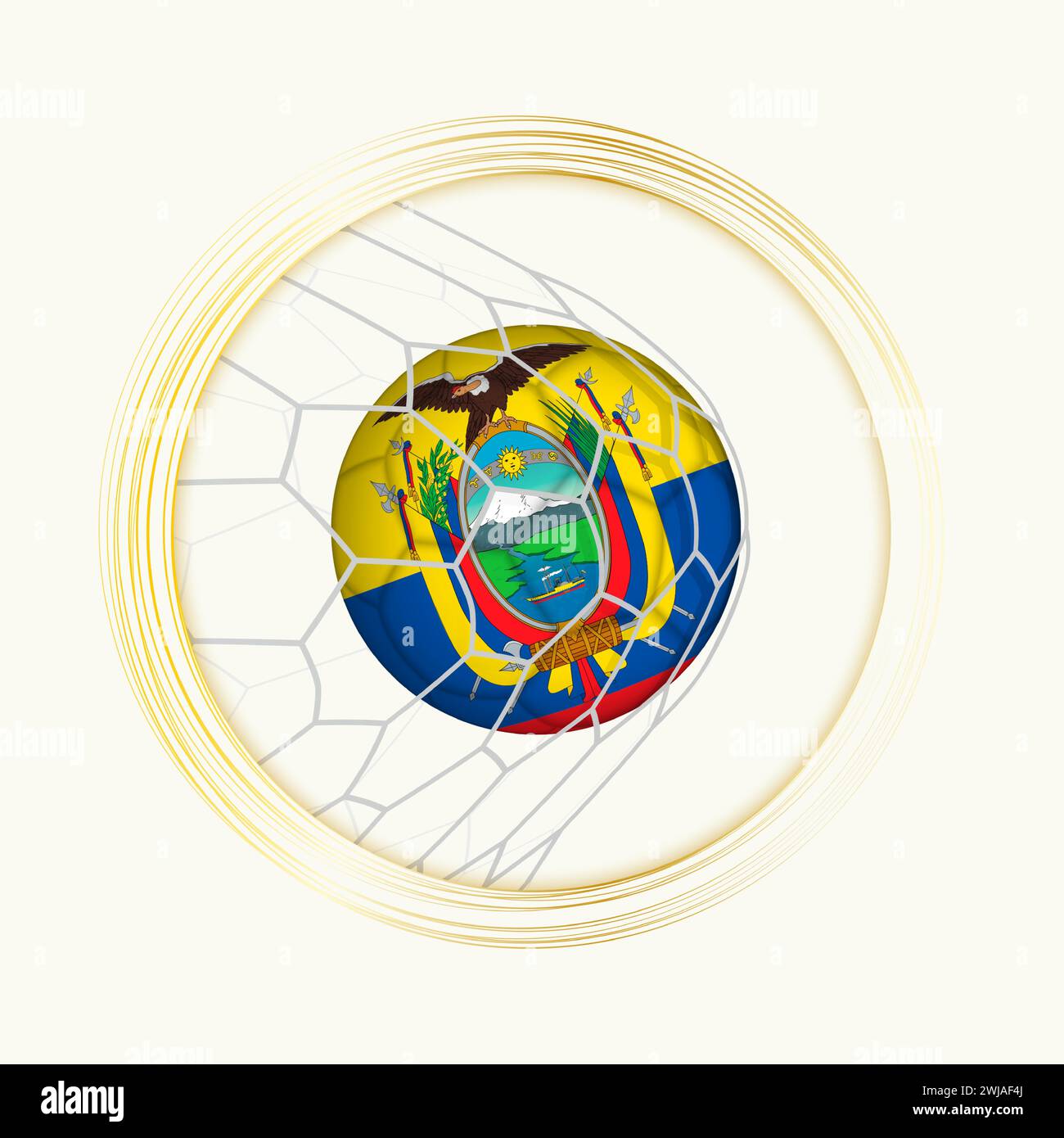Ecuador scoring goal, abstract football symbol with illustration of ...