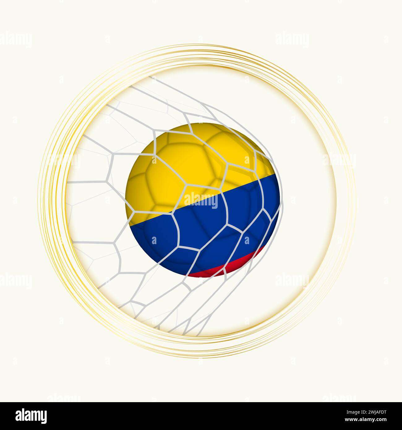 Colombia scoring goal, abstract football symbol with illustration of ...