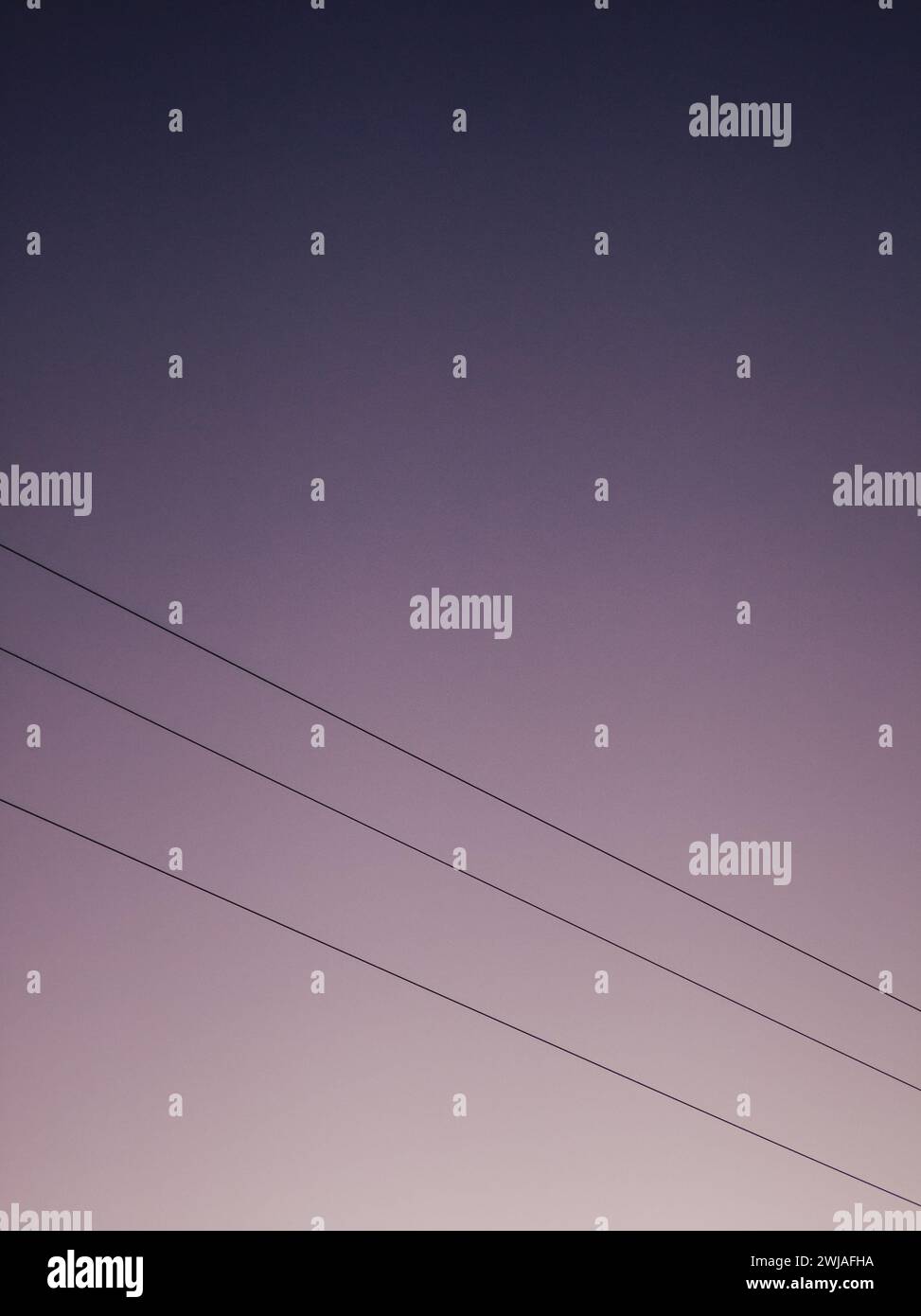 The three power lines at dusk Stock Photo - Alamy