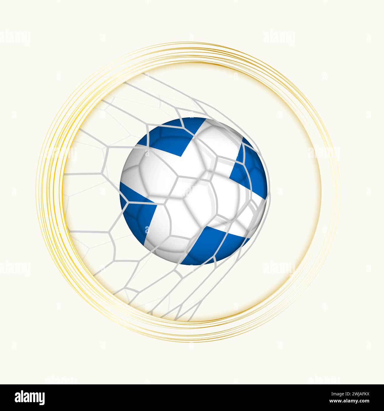 Scotland scoring goal, abstract football symbol with illustration of ...
