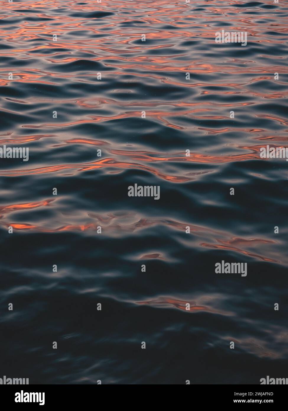 The water with gentle waves and sunset highlights Stock Photo - Alamy