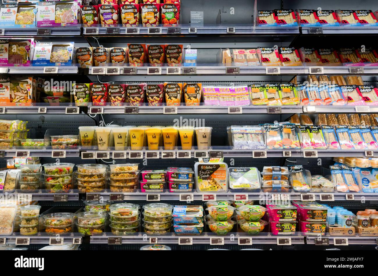 Ready-to-eat and sandwich section of a Monoprix supermarket in the Cap ...