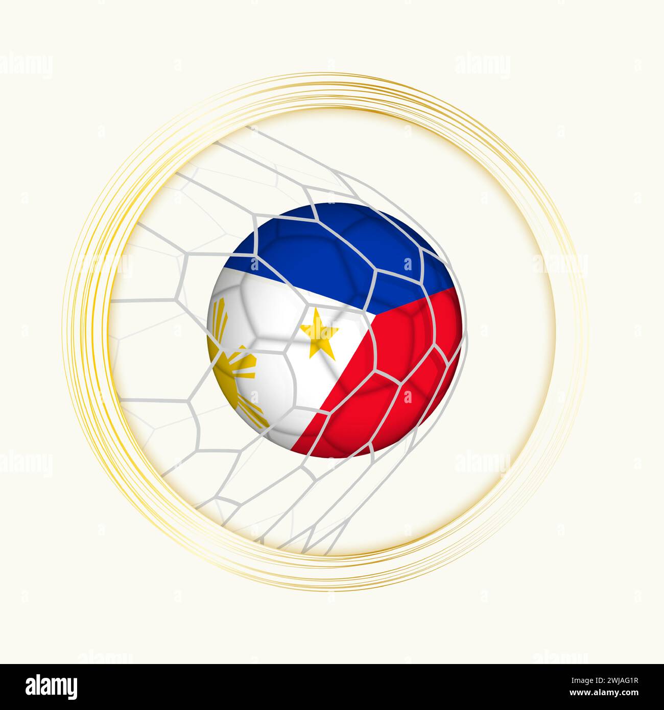 Philippines scoring goal, abstract football symbol with illustration of ...