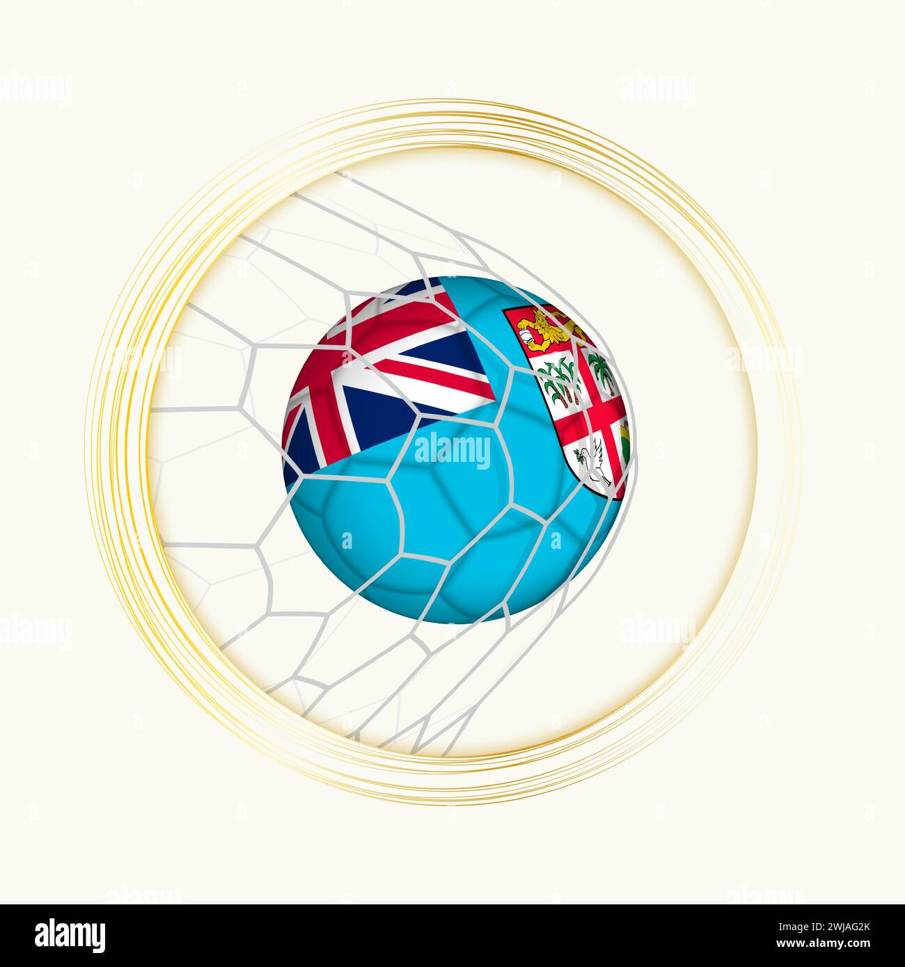Fiji scoring goal, abstract football symbol with illustration of Fiji ...