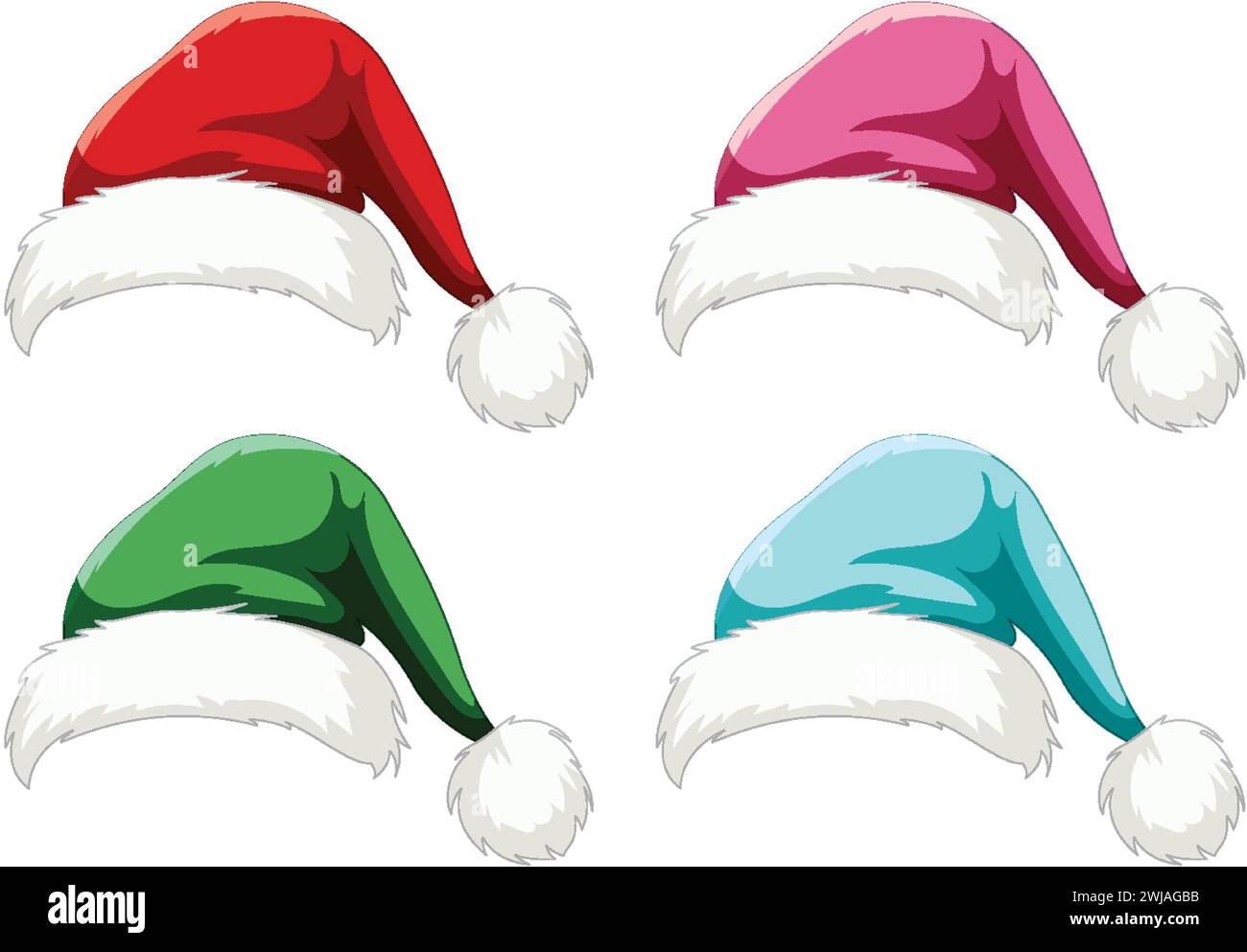 Four colorful Santa Claus hats illustration Stock Vector Image & Art ...