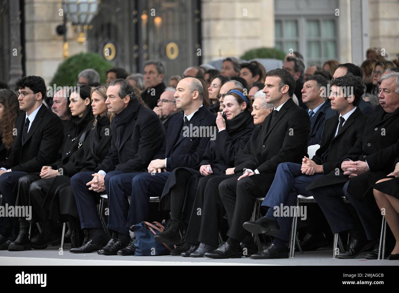 Paris, France. 14th Feb, 2024. Benjamin Badinter, Simon Marcel Badinter ...