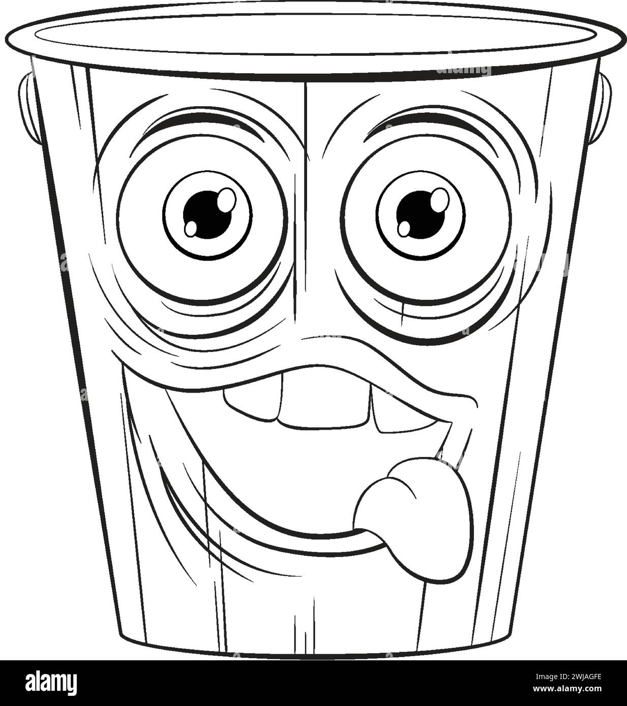 A playful, smiling trash bin character design Stock Vector Image & Art ...